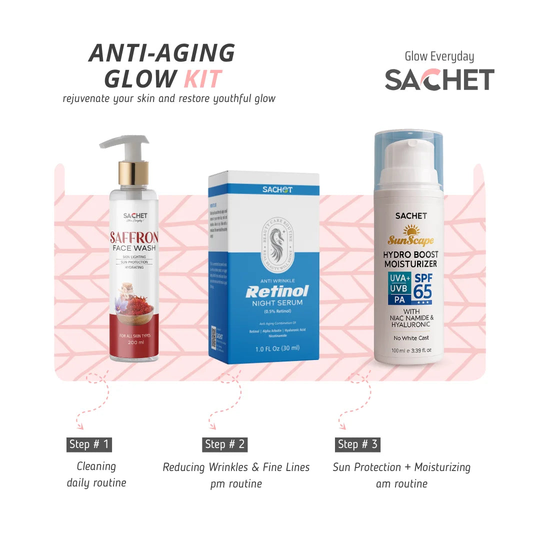 Anti Aging Glow Kit : 3 Steps to Youthful Skin – SACHET