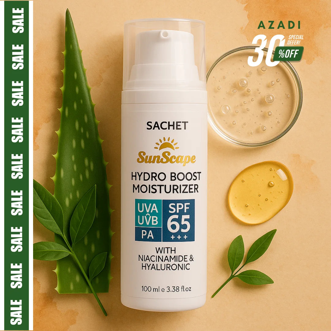 Glow Boost Sunscreen SPF 65 – Hydrate & Protect in Pakistan | SACHET