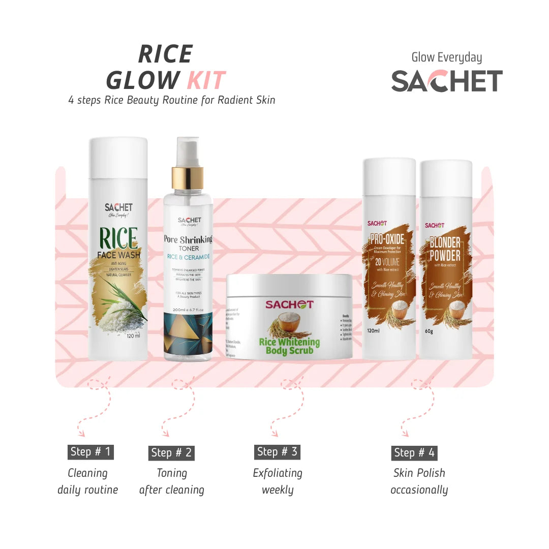 Rice Extract Bright & Glow Kit for Radiance in Pakistan – SACHET